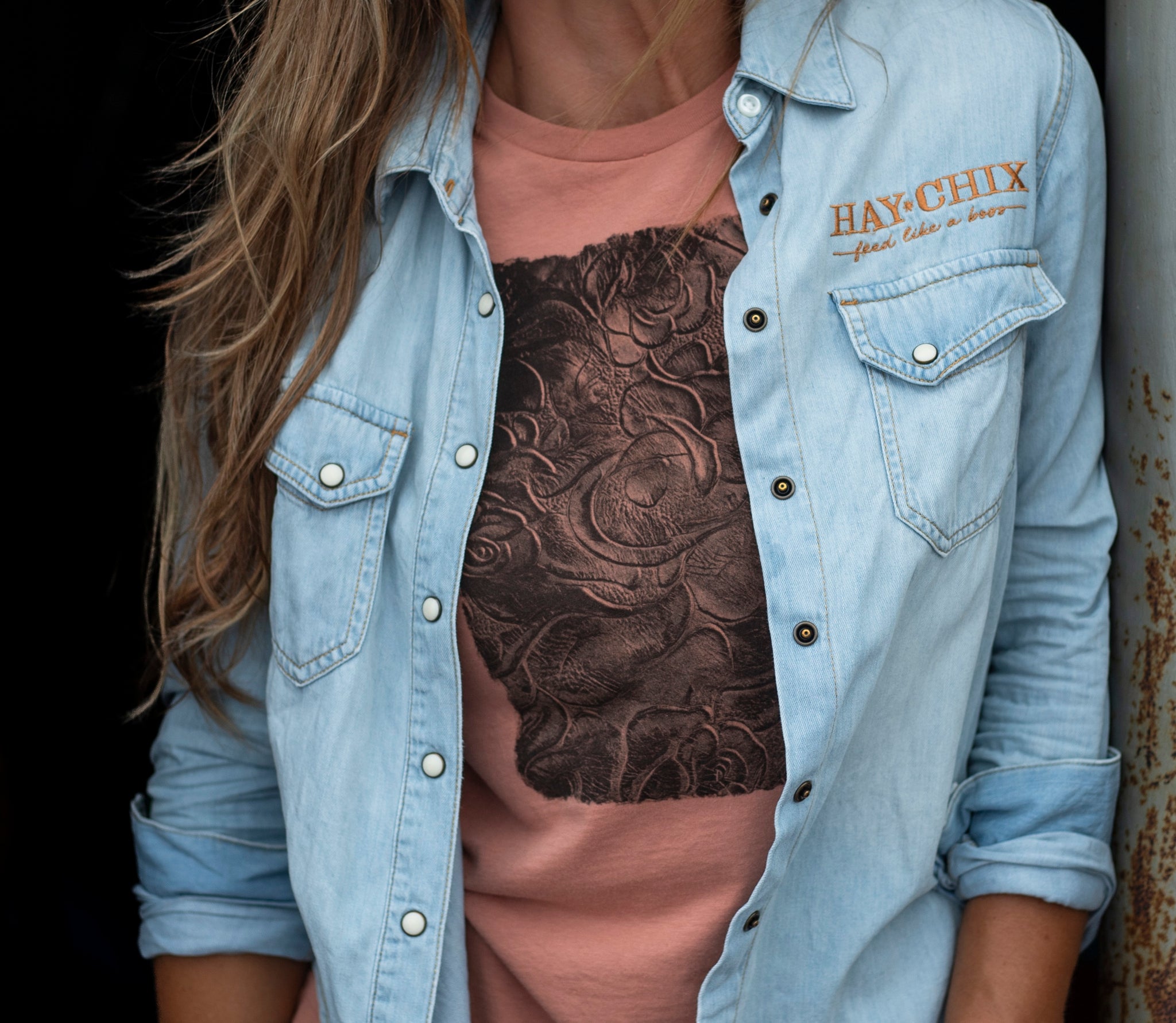 Hay Chix Roses Graphic Tee
